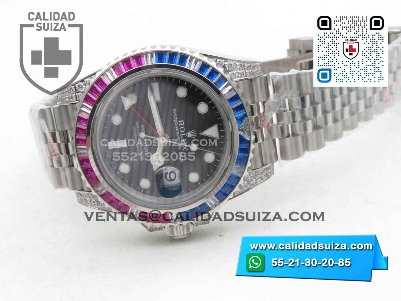 Rolex GMT Master II Azul/rojo 40mm – Calidad Suiza