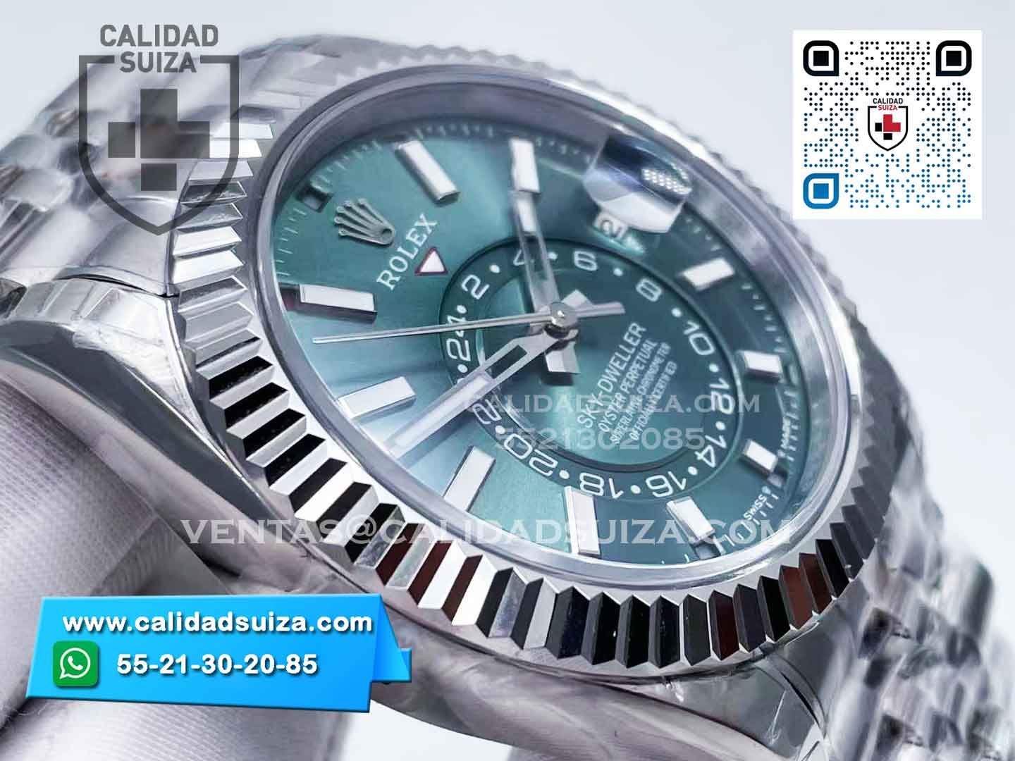 Rolex Sky Dweller Dial Verde 42mm - Calidad Suiza